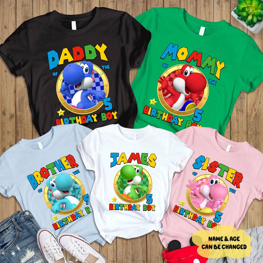 Super Mario Yoshi Birthday Shirt, Yoshi Birthday T-shirt, Customized ...