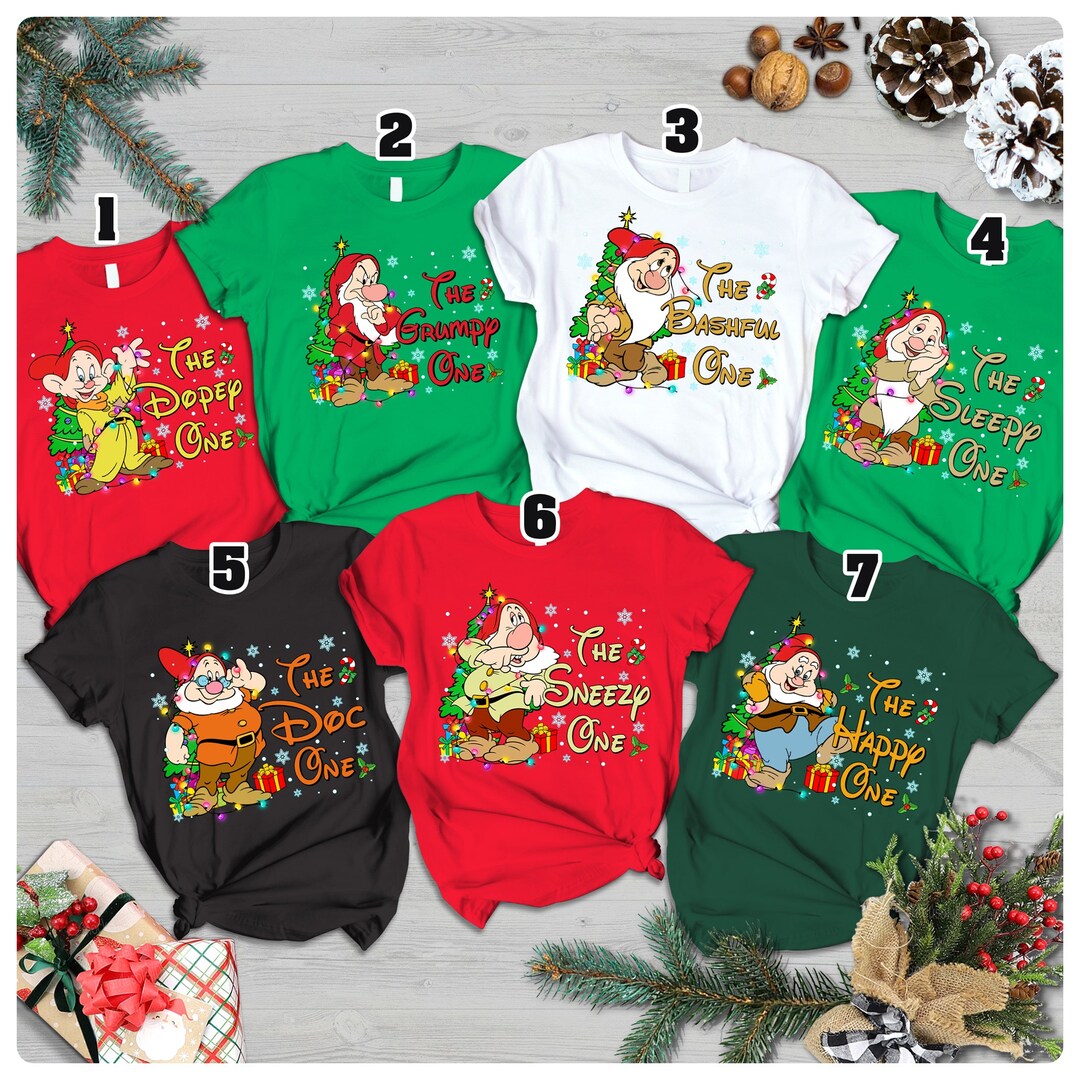 Snow White and Seven Dwarfs Christmas Shirt, 7 Dwarfs Christmas ...