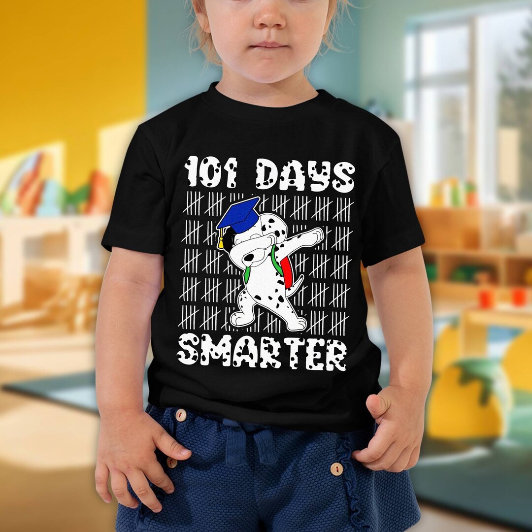 101 Days of School Dalmatian Dog Shirt, 101 Days Smarter Shirt ...