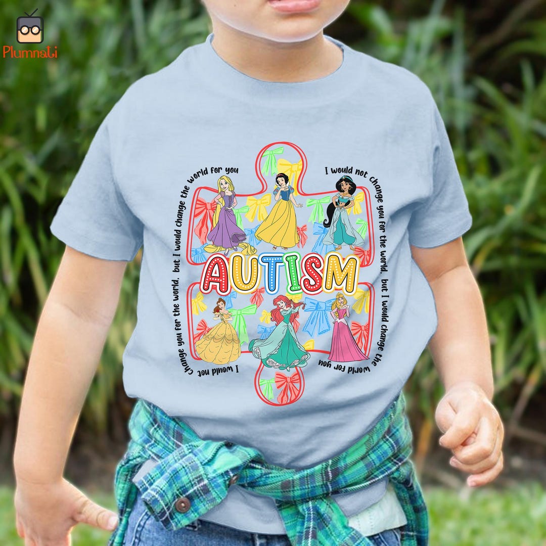 Disneyland Princess Autism Coquette Shirt, Autism Awareness Shirt ...