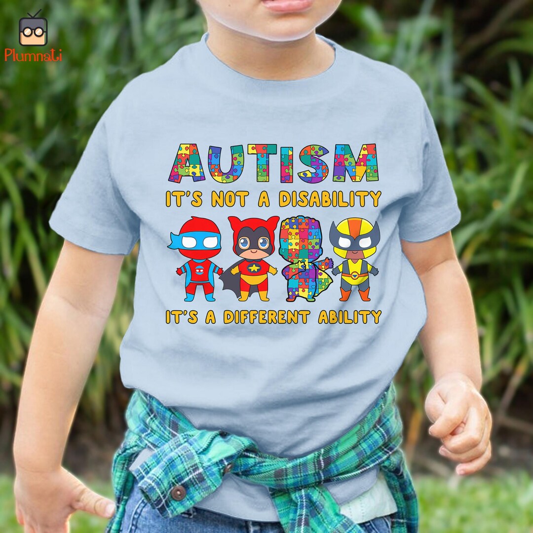 Avengers Superheroes Autism Awareness Shirt, It's Not a Disability It's ...