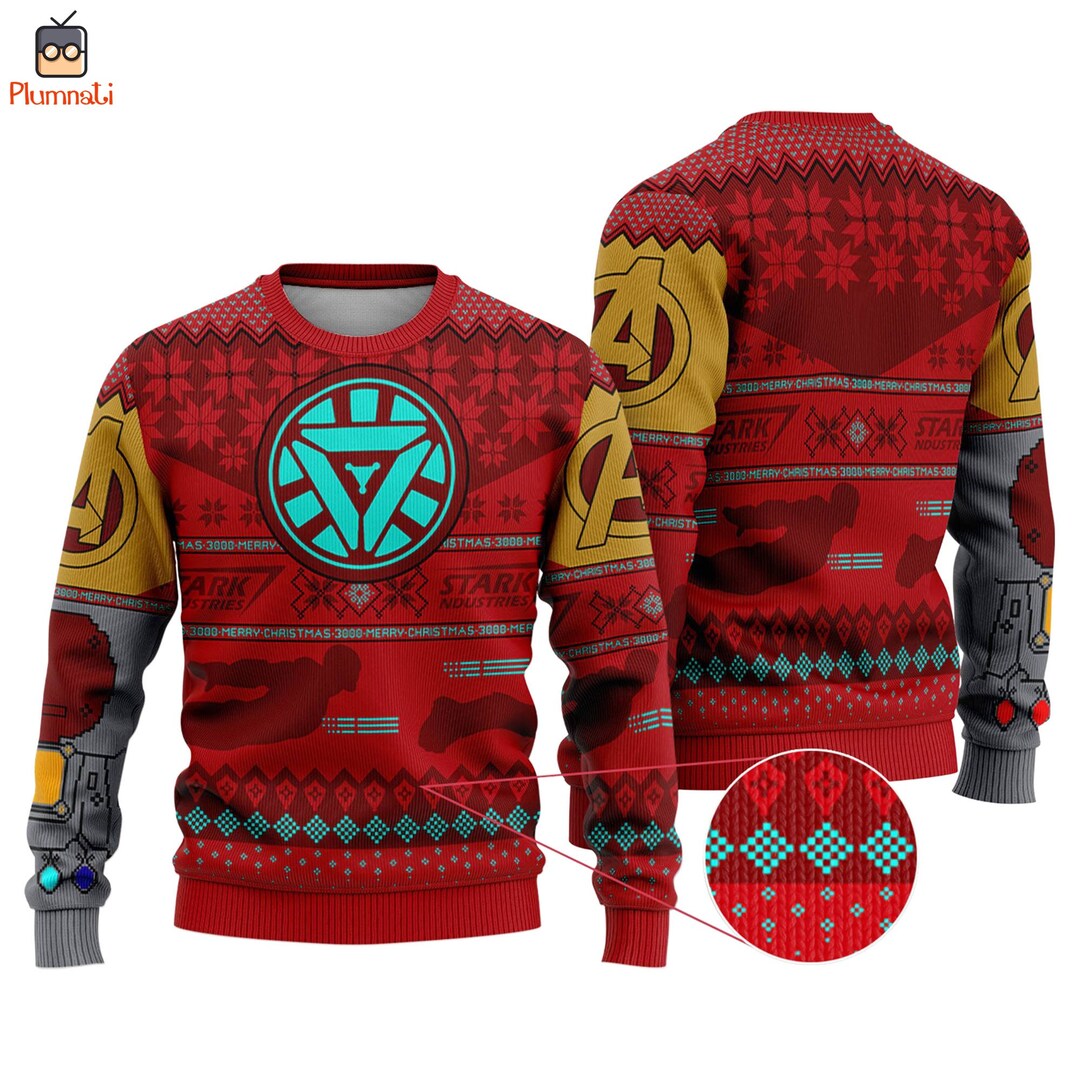 Iron Man Christmas Ugly Sweater, Avengers Christmas Shirt, Iron Man ...