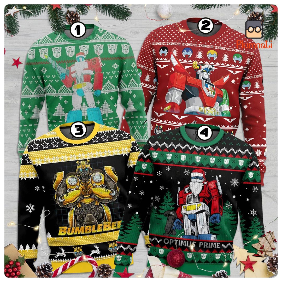 Transformers Christmas Ugly Sweater, Optimus Prime Transformers Shirt ...
