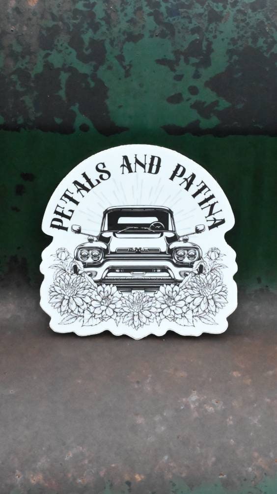 Petals and Patina Flower Truck Sticker - Etsy