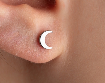 Moon Studs - Etsy