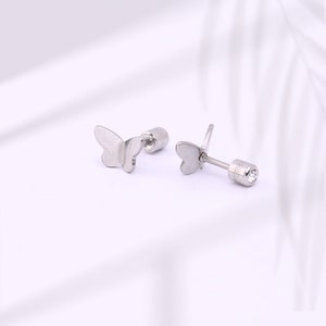 20G Surgical Steel Double Sided Screw Back Butterfly Labret Stud ...