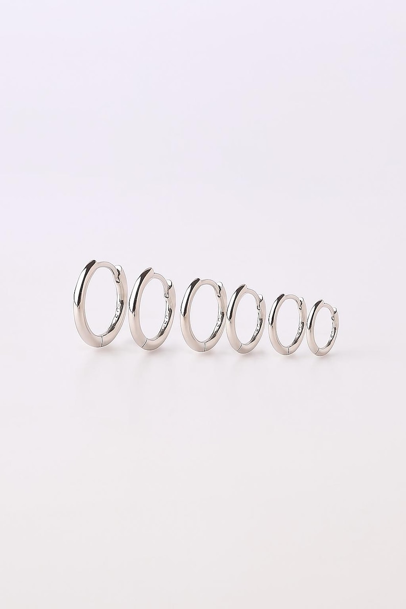 925 Sterling Silver Huggie Hoop Earrings – Simple Tiny Thin Hoops for ...