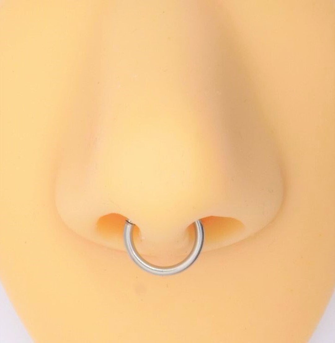 16G Titanium Septum Ring, Seamless Septum Clicker, Gold & Silver Septum ...