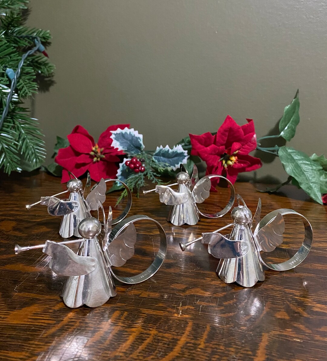 Silver Plated Angel Napkin Rings - Etsy
