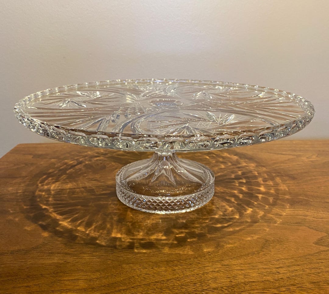 Vintage Crystal Cake Stand - Etsy