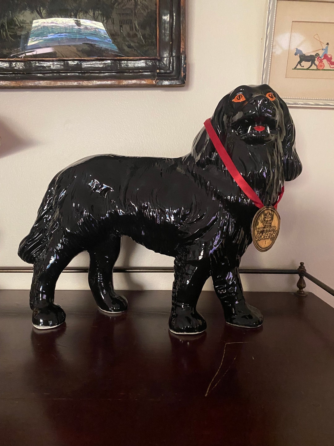 Vintage Newfoundland Dog Screech Rum Decanter - Etsy