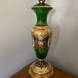 Vintage Bohemian Czech Glass Lamps - Etsy