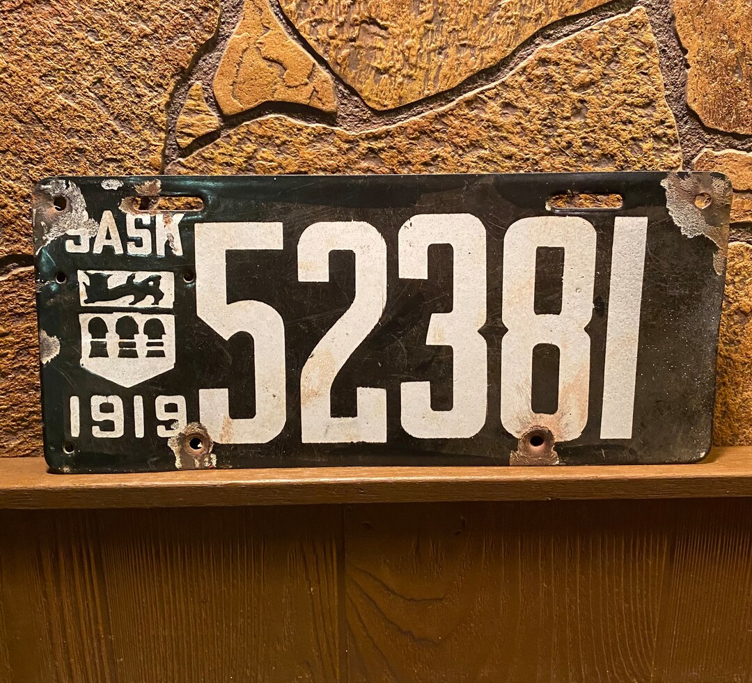 1919 Saskatchewan License Plate - Etsy