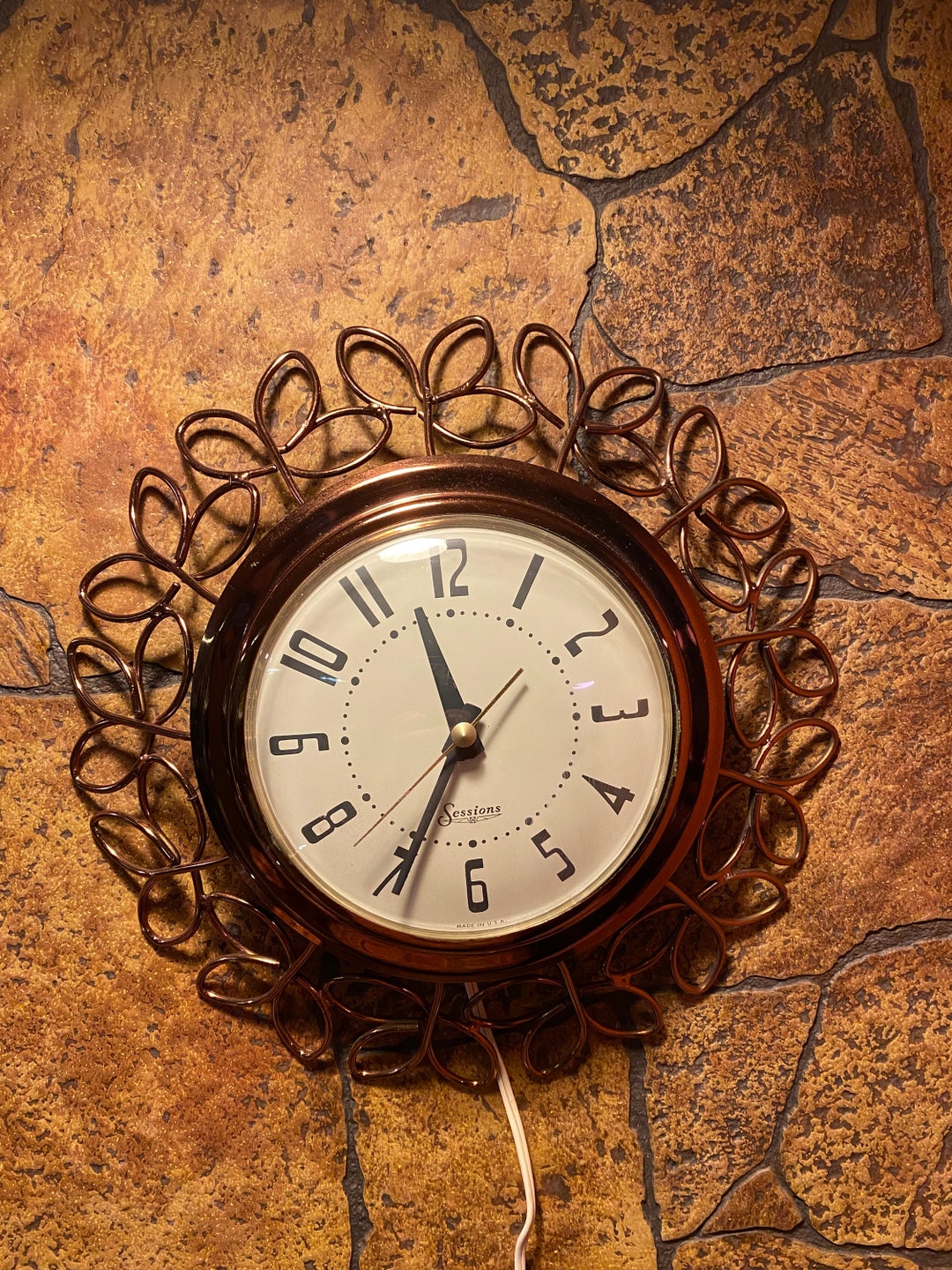 Vintage MCM Sessions Electric Wall Clock - Etsy