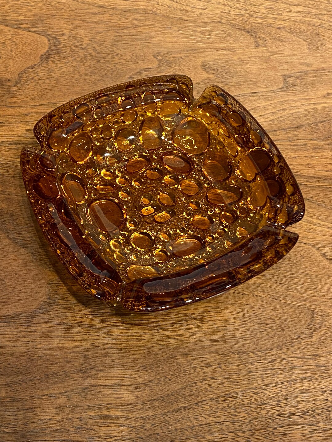 Blenko Amber Bubble Glass Ashtray - Etsy