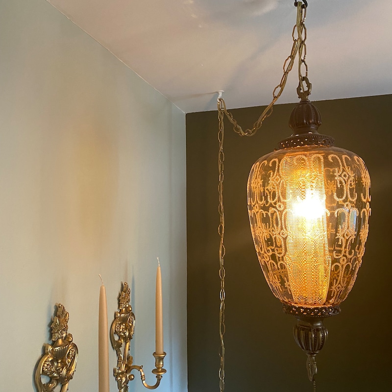 Vintage Swag Lamp - Etsy