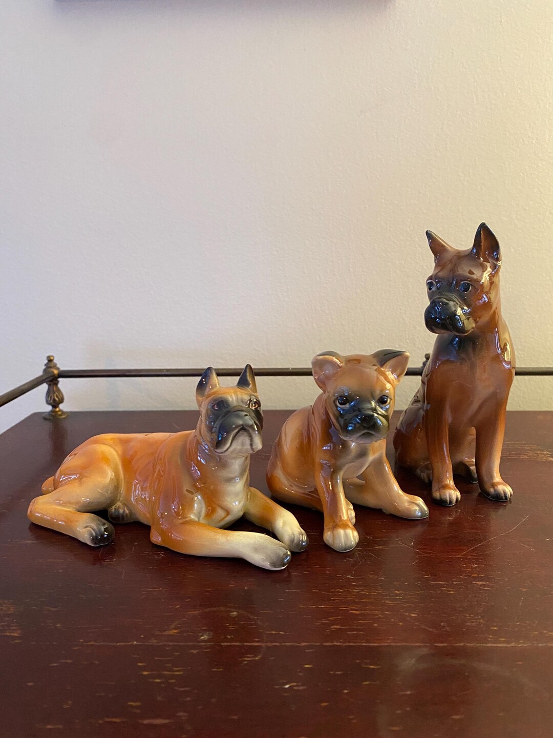 Vintage Boxer Dog Figurines - Etsy