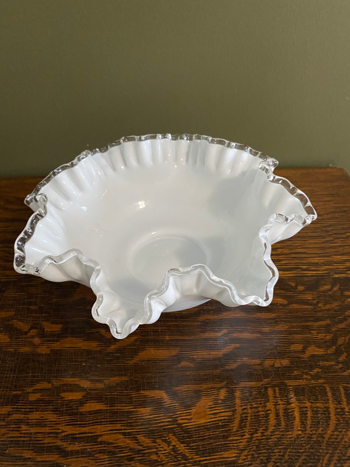 Fenton Ruffled Glass Bowl - Etsy