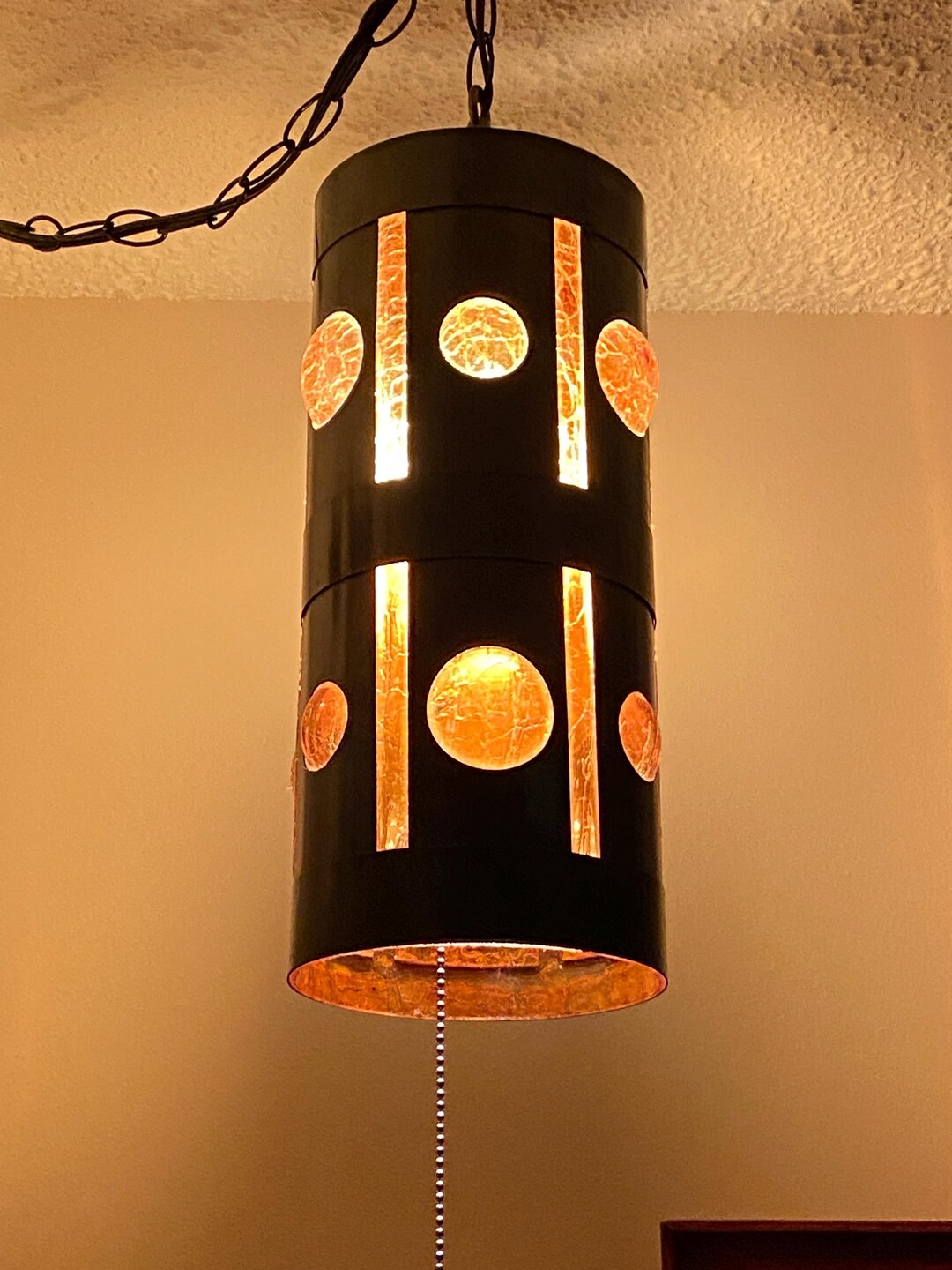 Vintage Metal and Blown Glass Swag Accent Lamp - Etsy