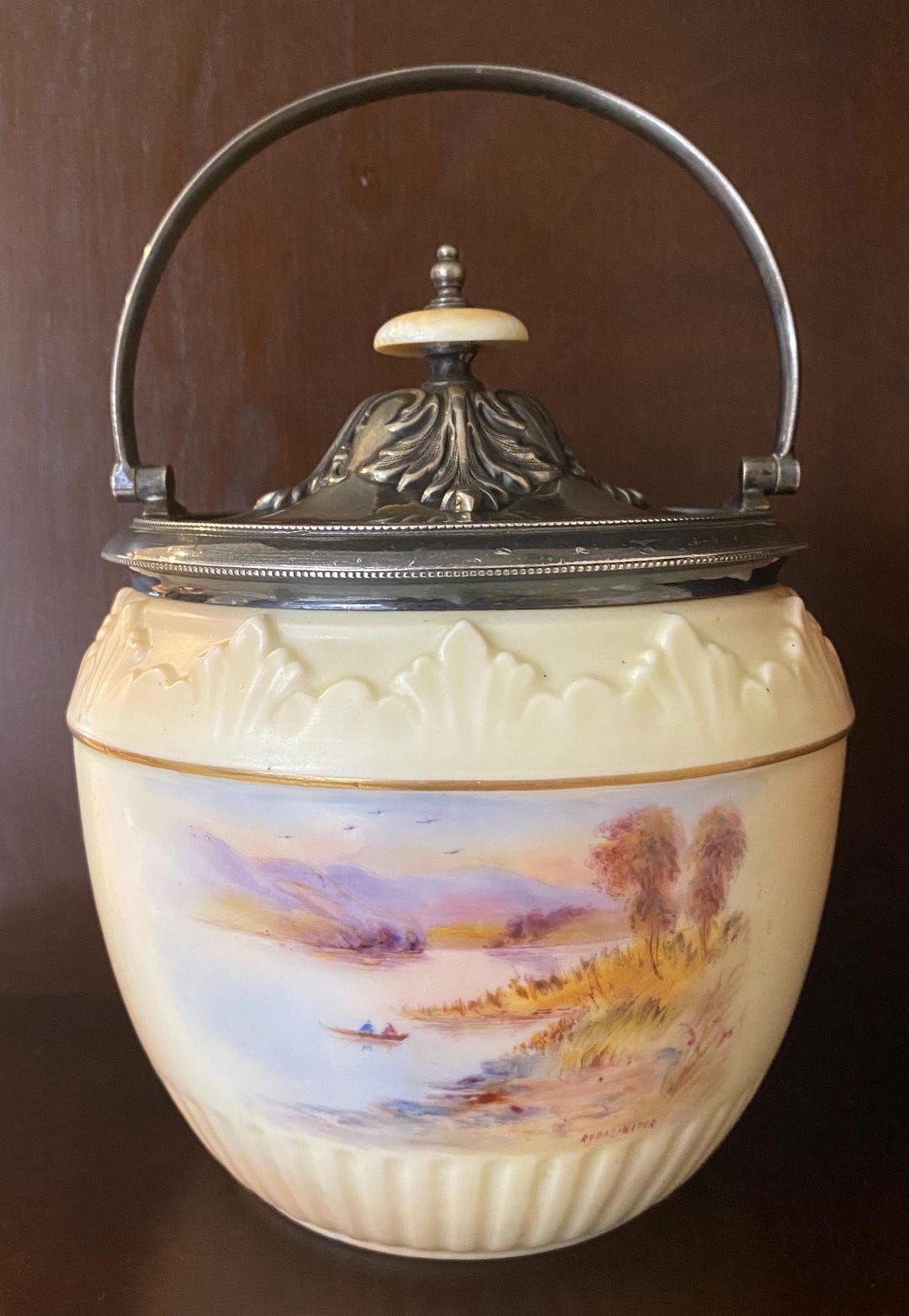 Antique Biscuit Jar - Etsy