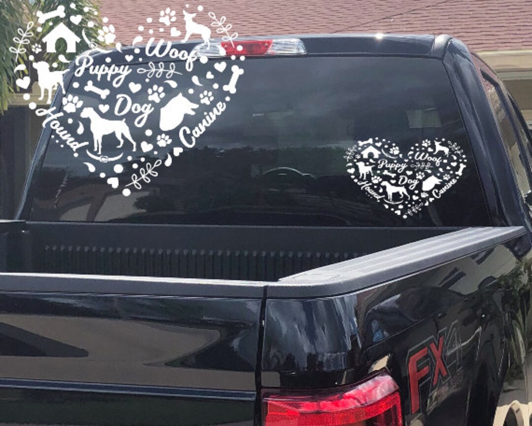 Dog Heart Decal - Etsy