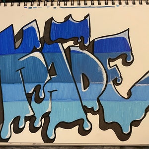 Custom Graffiti Piece Sketch 9x12 - Etsy