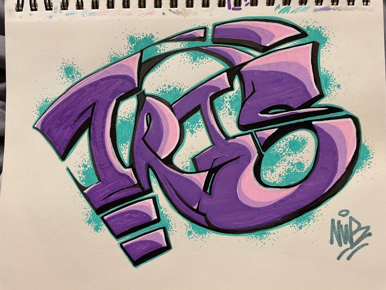 Custom Graffiti Piece Sketch 9x12 - Etsy
