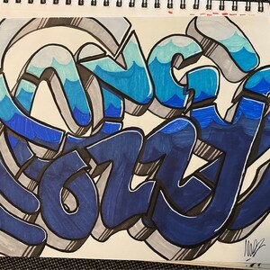 Custom Graffiti Piece Sketch 9x12 - Etsy
