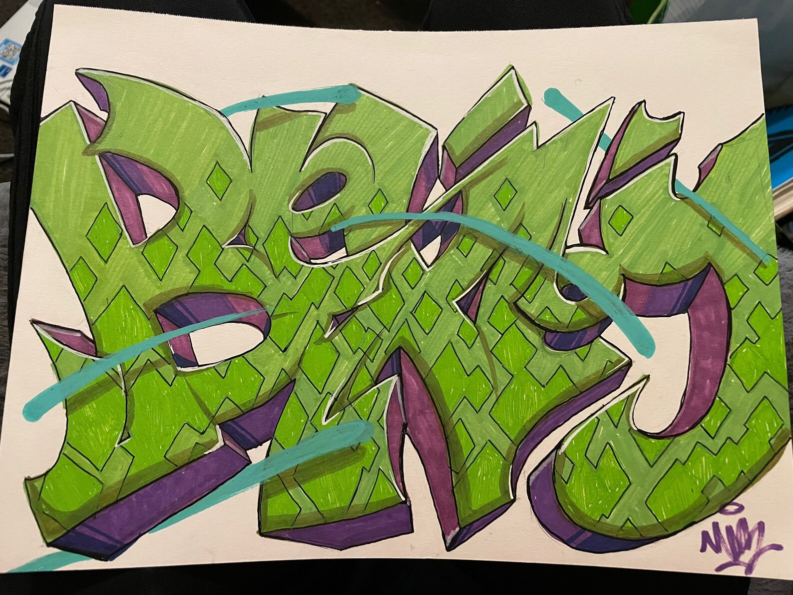 Custom Graffiti Piece Sketch 9x12 - Etsy
