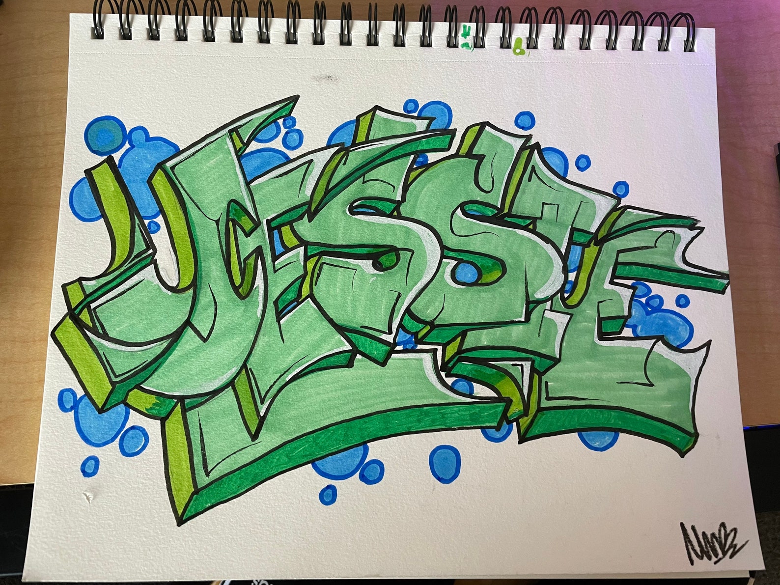 Custom graffiti piece sketch 9x12 | Etsy
