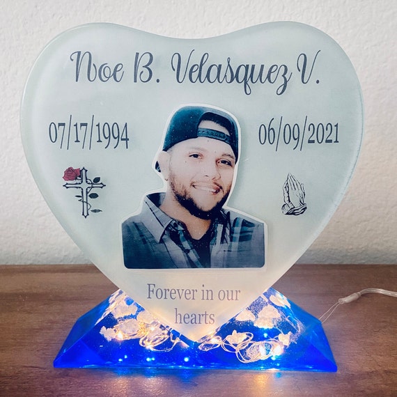 Heart Memorial With Light Stand - Etsy