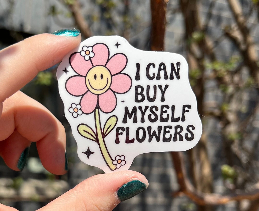 Smiling Flower Sticker Flowers Sticker Retro Vibes Mental Health ...