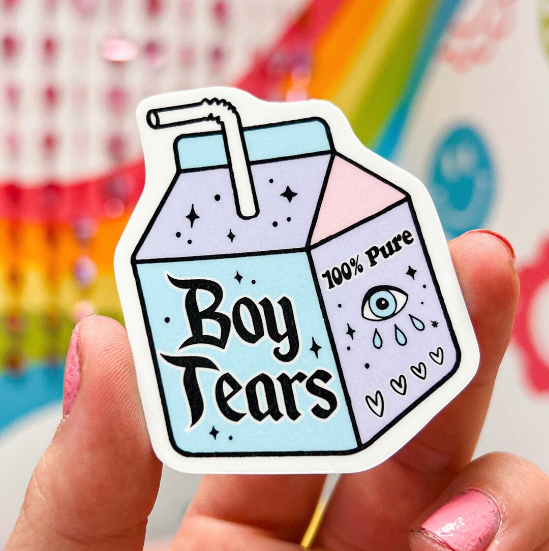 Boy Tears Juice Box Sticker Boys Cry Sticker Funny Sticker Retro ...
