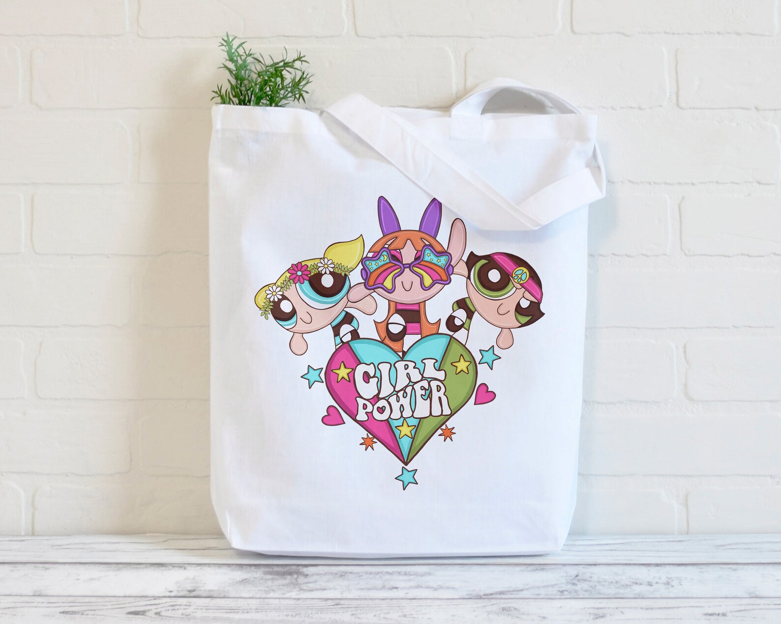 Girl Power Tote Bag Mental Health Tote White Tote Bag - Etsy