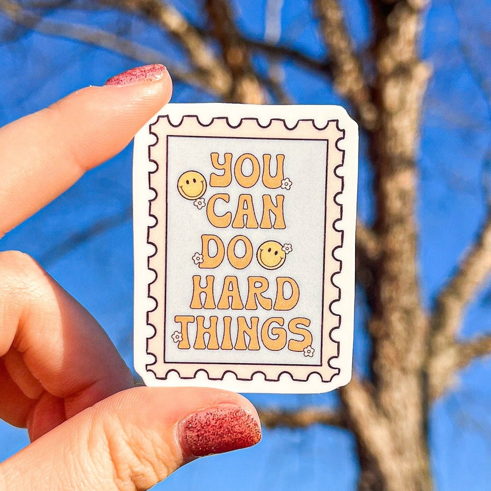 You Can Do Hard Things Sticker Smile Sticker Mental Health - Etsy
