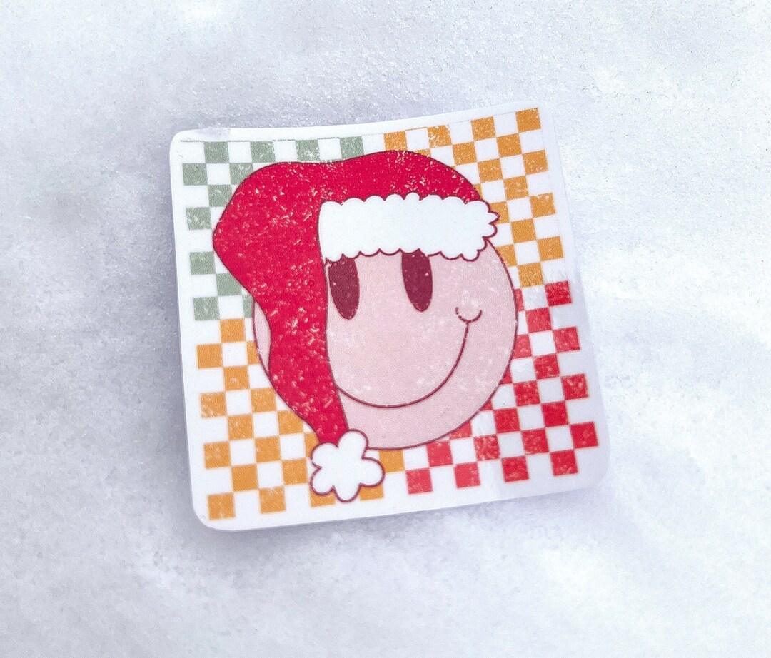 Santa Hat Smiling Face Sticker Christmas Sticker Santa - Etsy