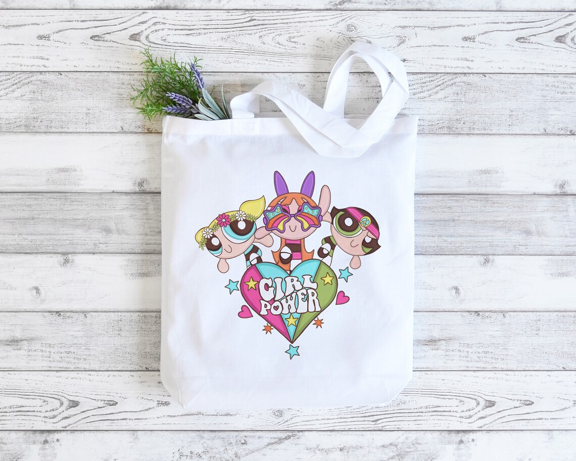 Girl Power Tote Bag Mental Health Tote White Tote Bag - Etsy