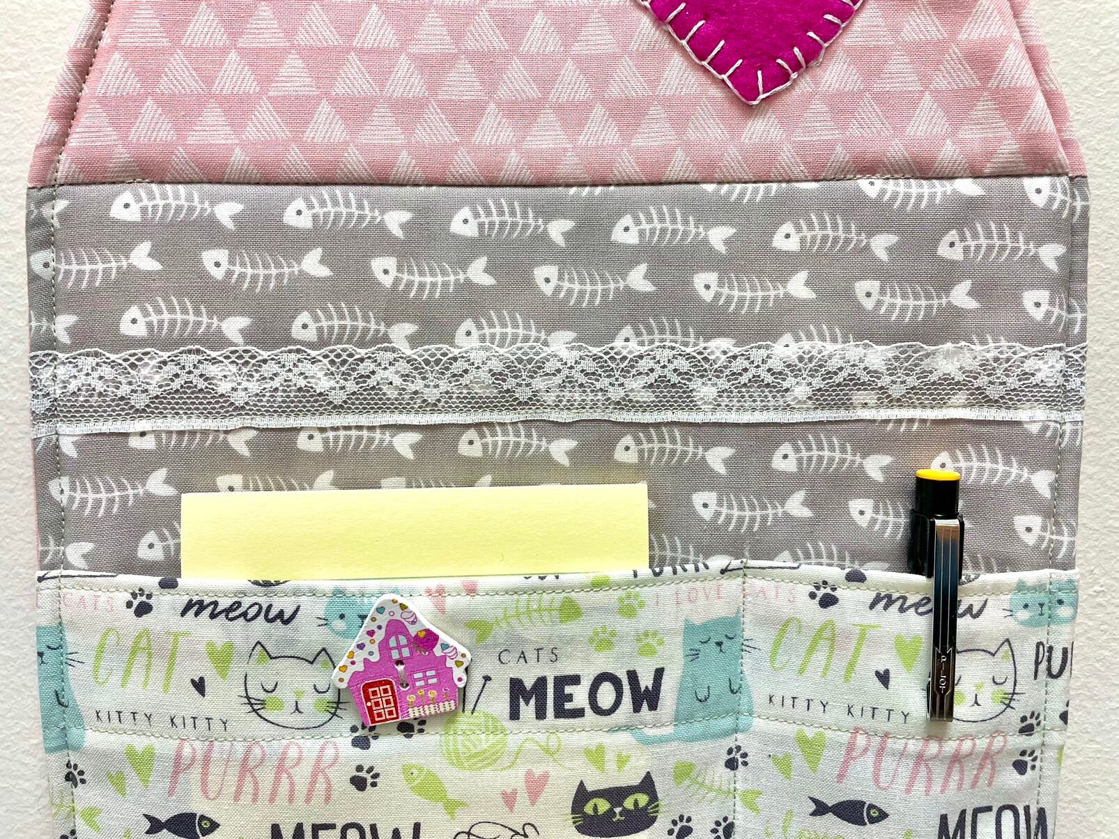 Cute Quilted House Wall Hanging Notepad and Pen Holder - Etsy