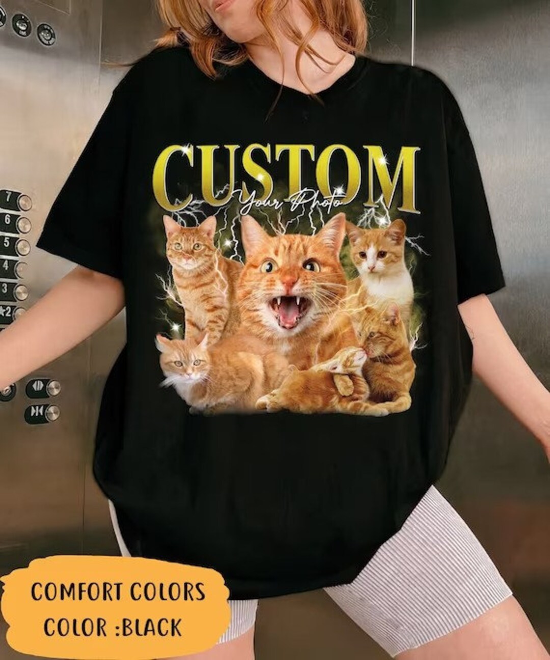 Custom Photo Cat Bootleg 90s Tee, Custom Bootleg Rap Tee Shirt, Custom ...