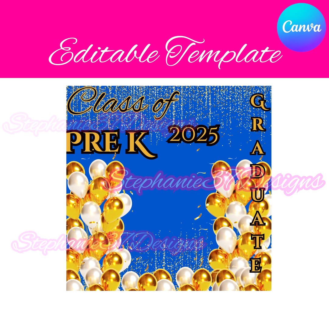Pre-k/kindergarten Graduation 2025 Editable Template (canva Pro) - Etsy