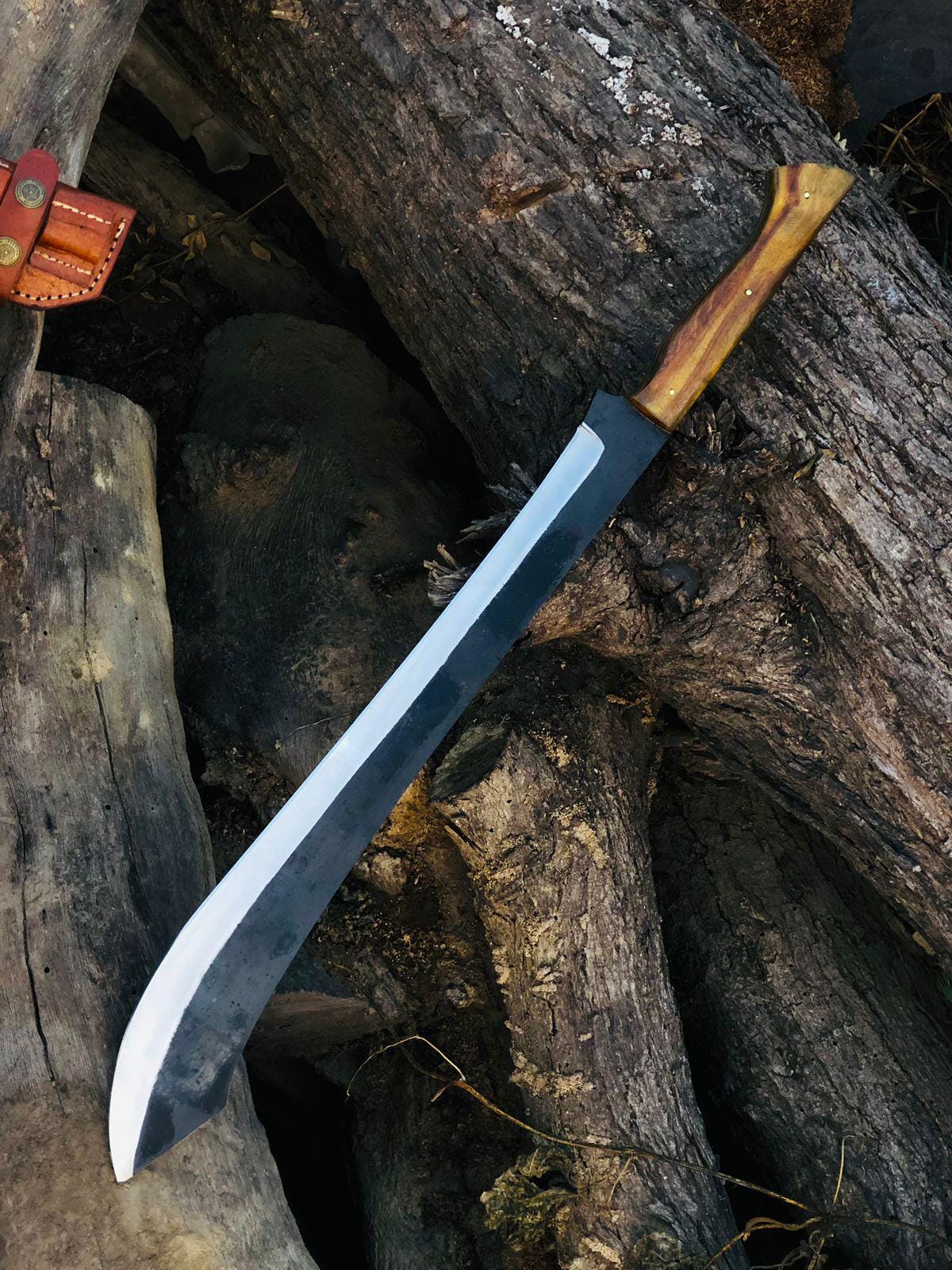 Handmade High Carbon Steel 1095 27 Inches Machete Sword & Leather ...