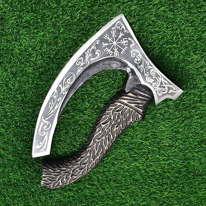 Hand Forged Pizza Cutter in Viking Style Axe, Handmade Damascus Steel ...
