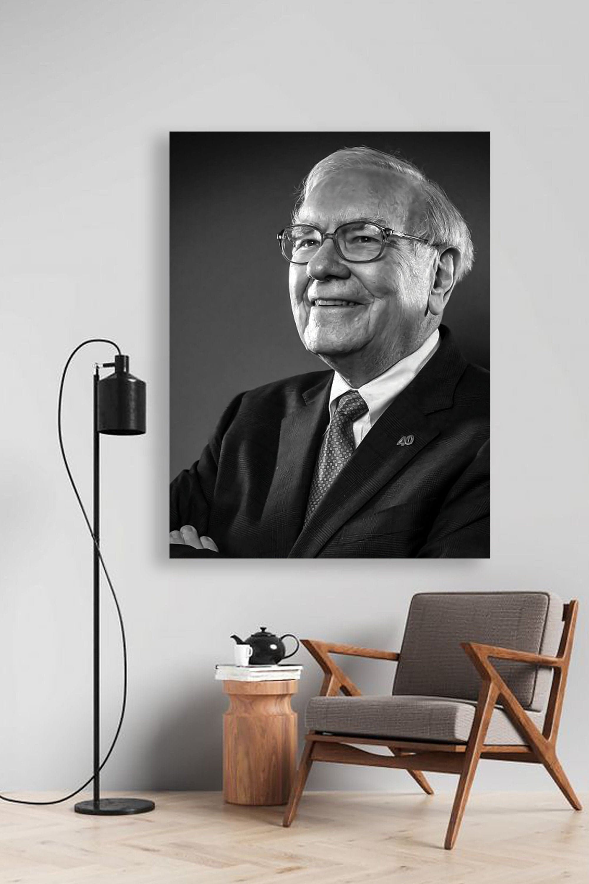 Warren Buffett Canvas Poster Warren Buffett Poster Warren | Etsy