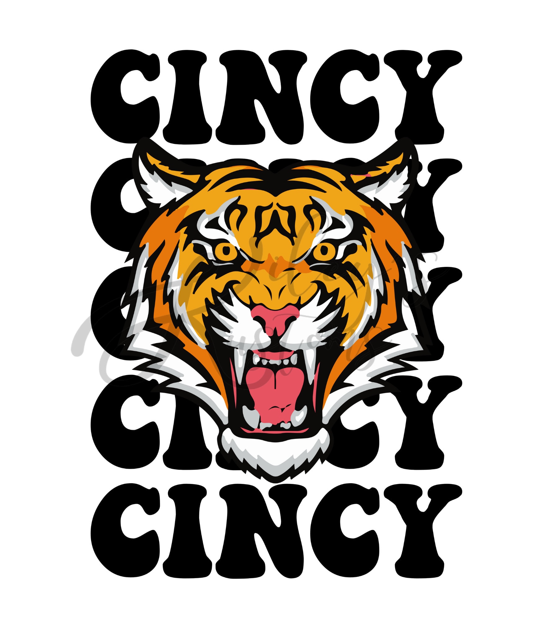 Cincy Bengal Tiger Digital Design, PNG and JPG Files, Sublimation ...