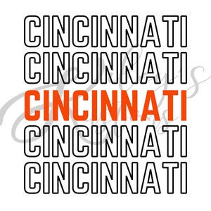 Cincinnati Orange and Black SVG and PNG File - Etsy