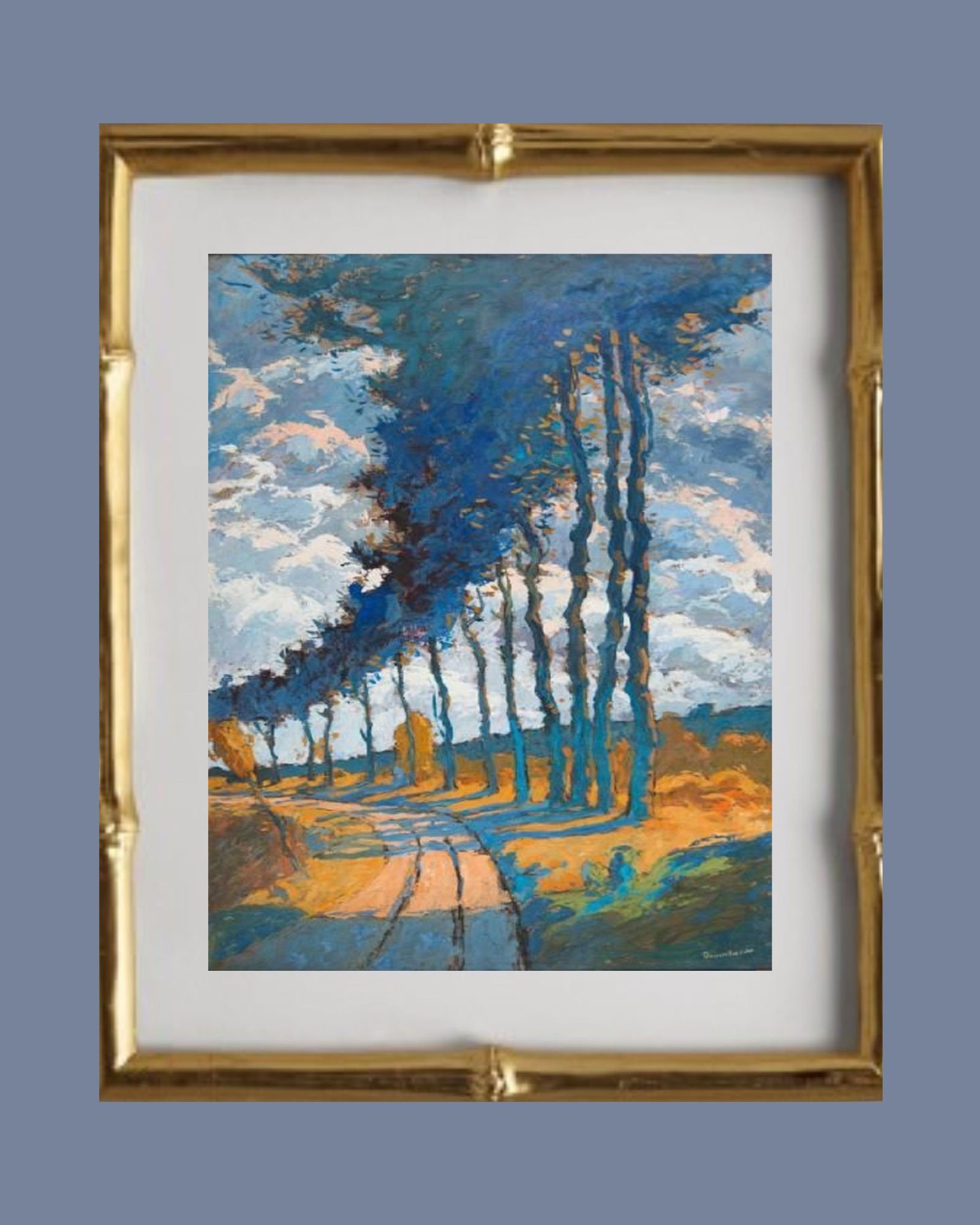 Eugène Brouillard "trees on the Edge of a Path", Impressionism ...