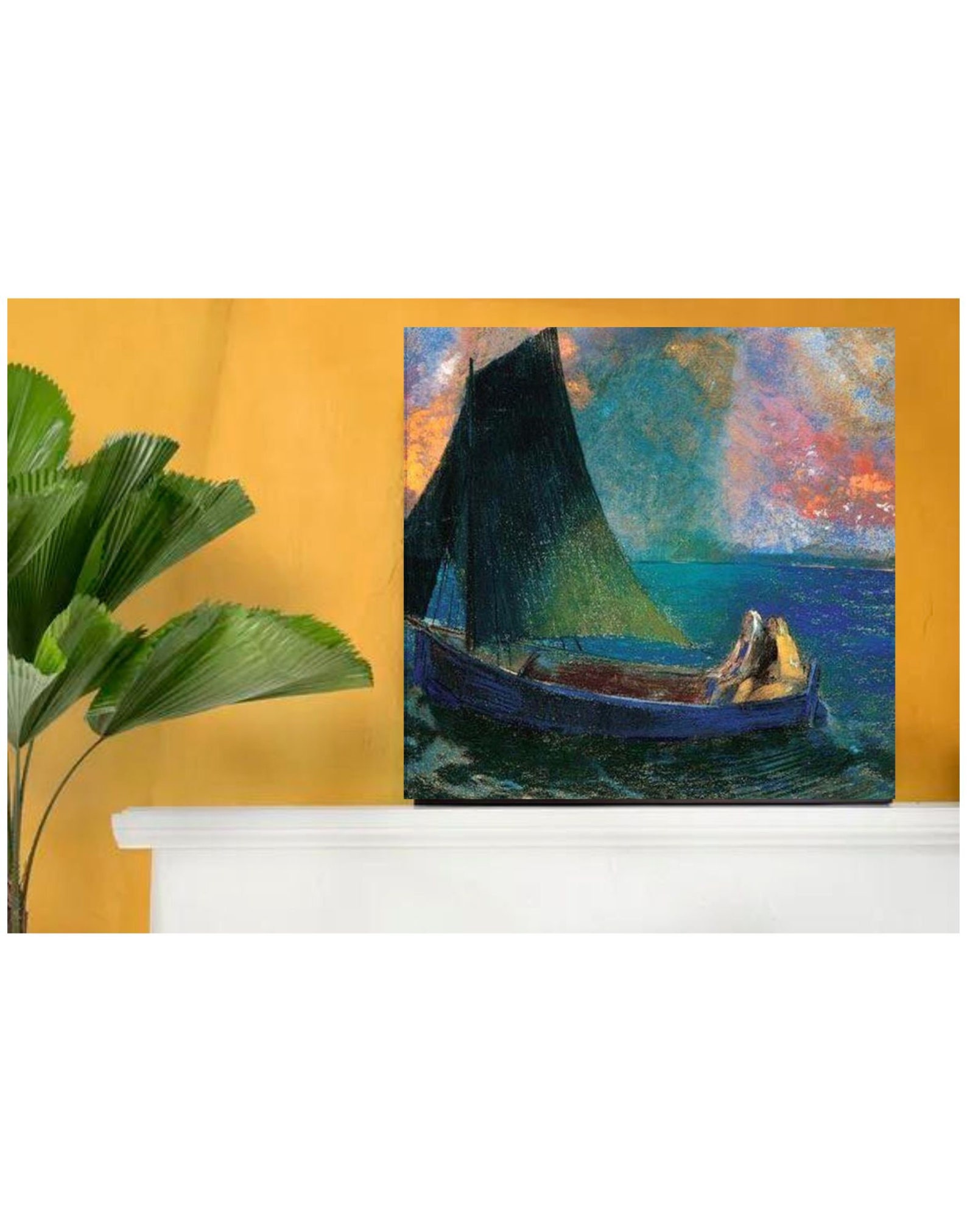 Odilon Redon "the Boat" Ca 1900, Wall Art, Seascape, Boat, Symbolism ...
