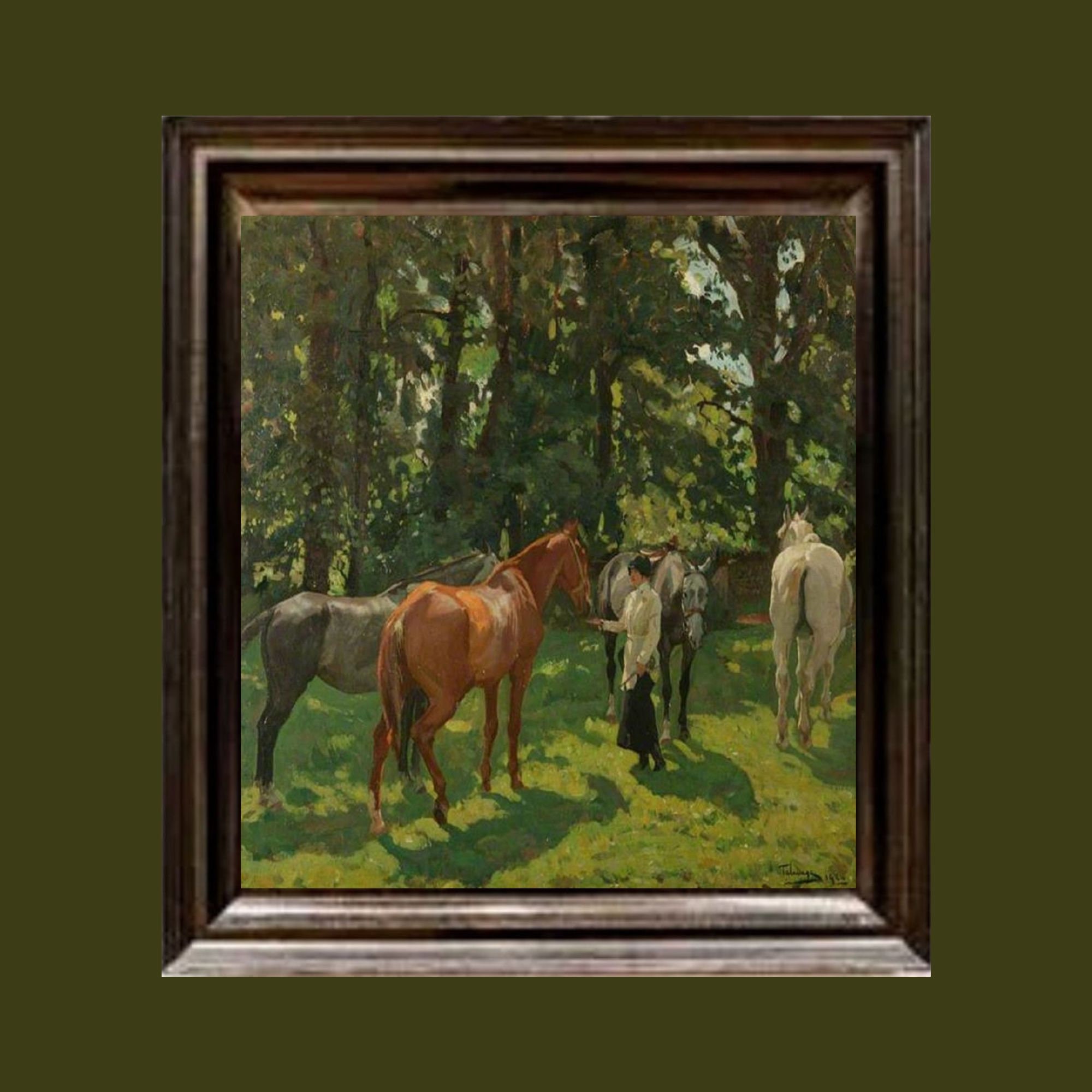 Equestrian Art, "the Old Hunter" by Algernon Talmage Ca 1924, Horse ...