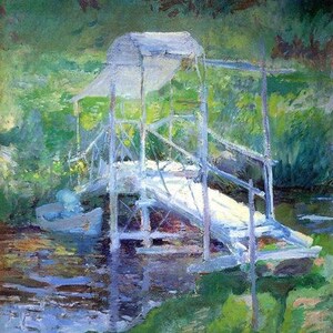 John Henry Twachtman "the White Bridge" Ca1900, Impressionism ...
