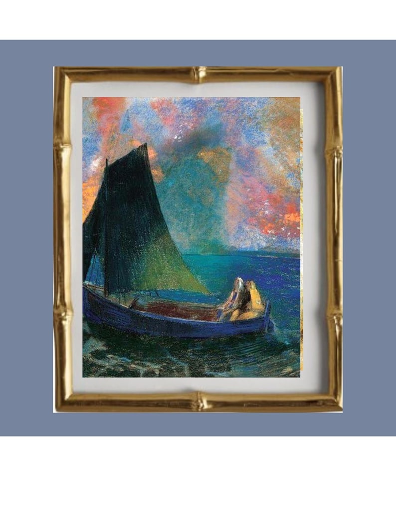 Odilon Redon "the Boat" Ca 1900, Wall Art, Seascape, Boat, Symbolism ...